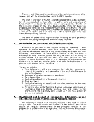 Hospital pharmacy service | PDF