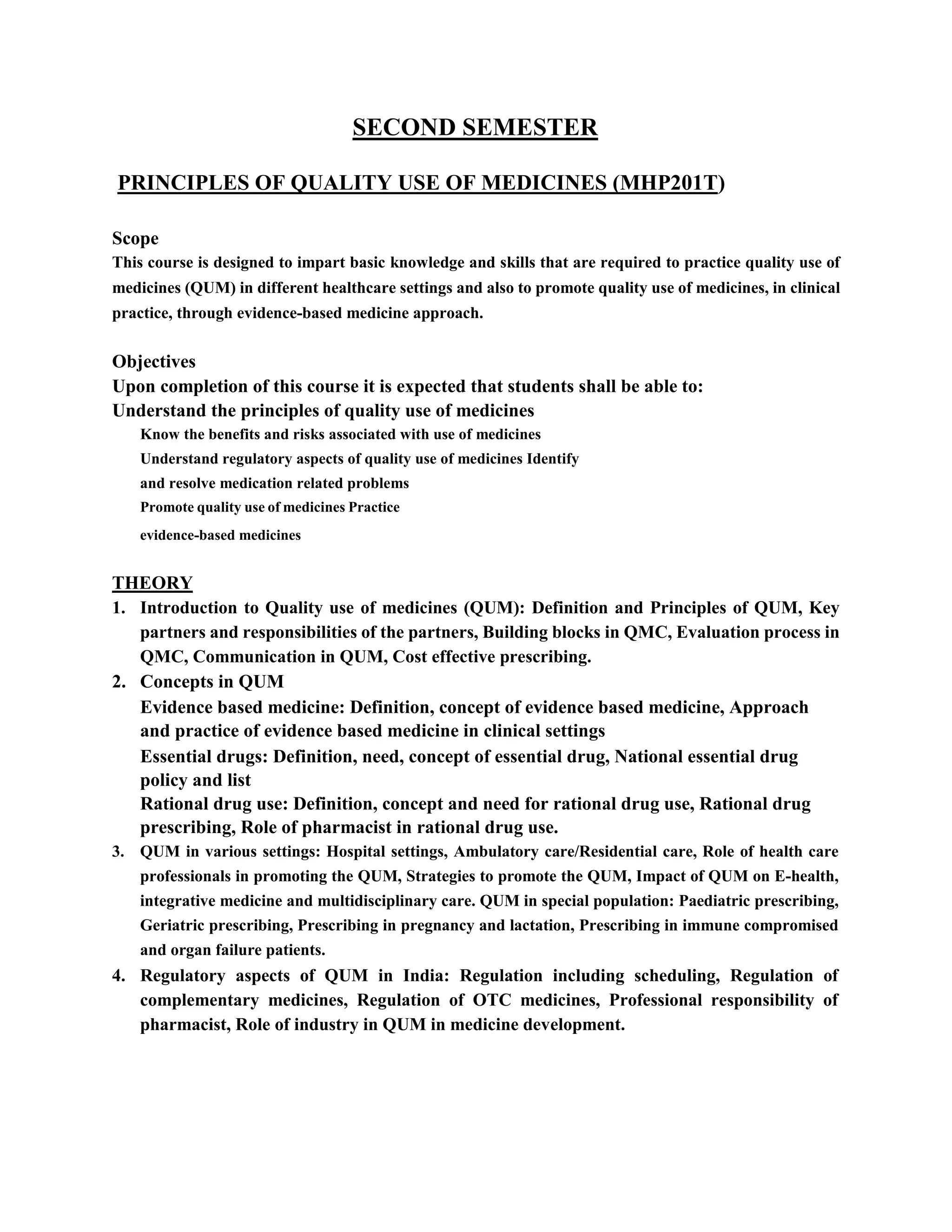 Hospital pharmacy syllabus | PDF