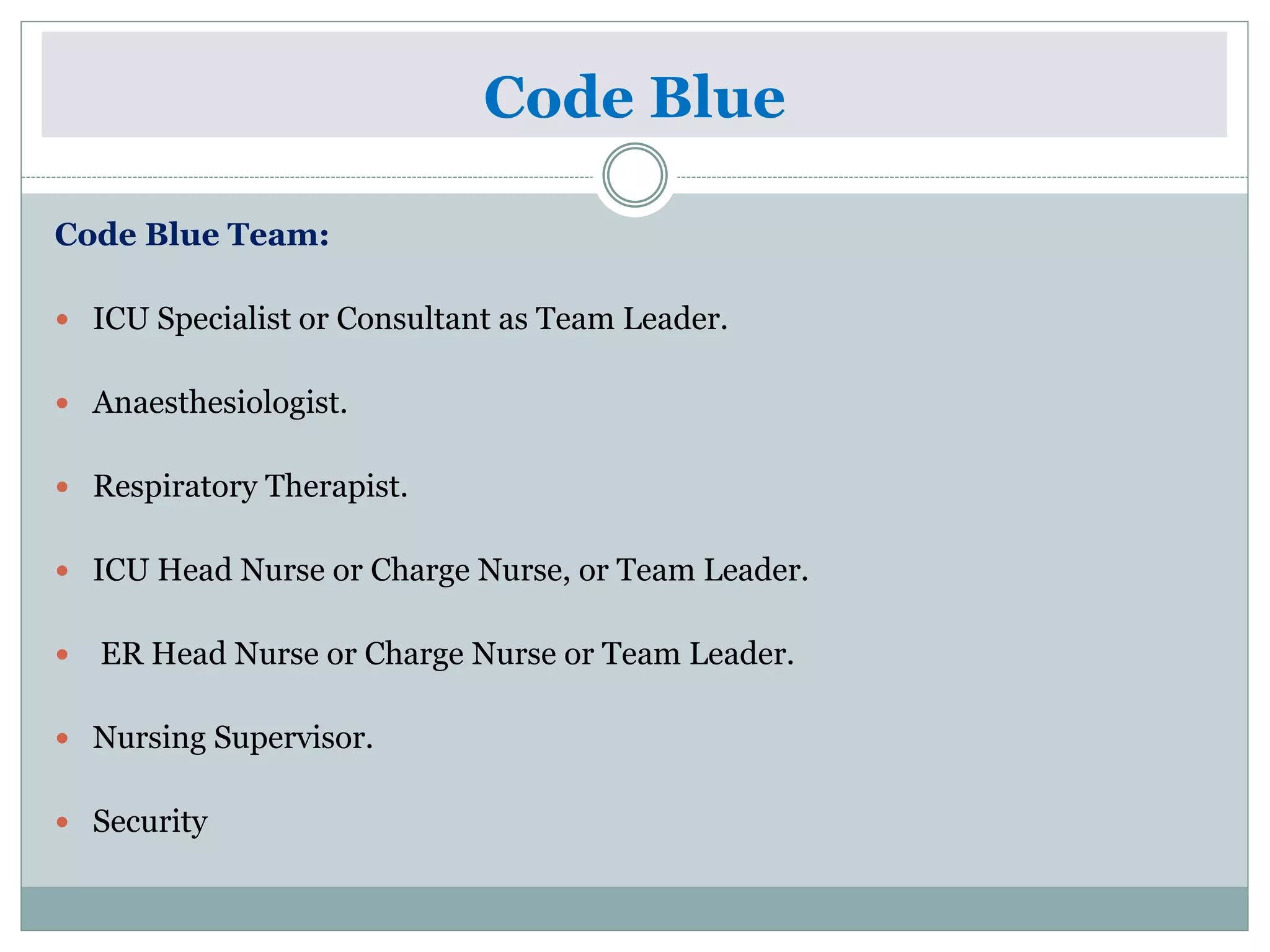 Hospital Planning Emergency Codes in Hospital | PPTX