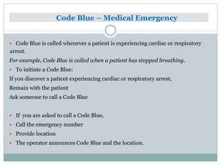 Hospital Planning Emergency Codes in Hospital | PPTX