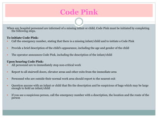 Hospital Planning Emergency Codes in Hospital | PPTX