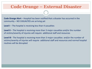 Hospital Planning Emergency Codes in Hospital | PPTX