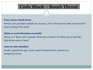 Hospital Planning Emergency Codes in Hospital | PPTX