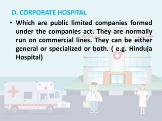hospital and healthcare management types of hospital | PPTX