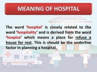 hospital and healthcare management types of hospital | PPTX