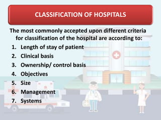 hospital and healthcare management types of hospital | PPTX