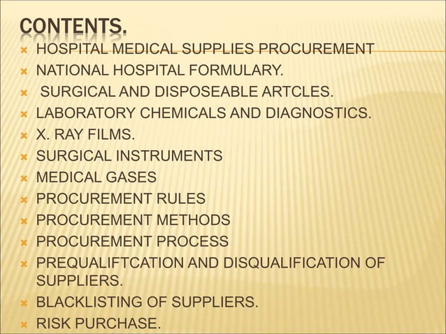 Hospital procurement | PPT | Healthcare Industry | Industries