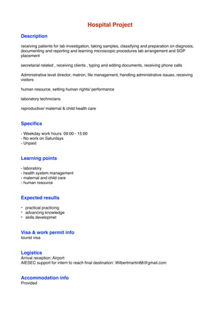 Hospital project | PDF | Travel