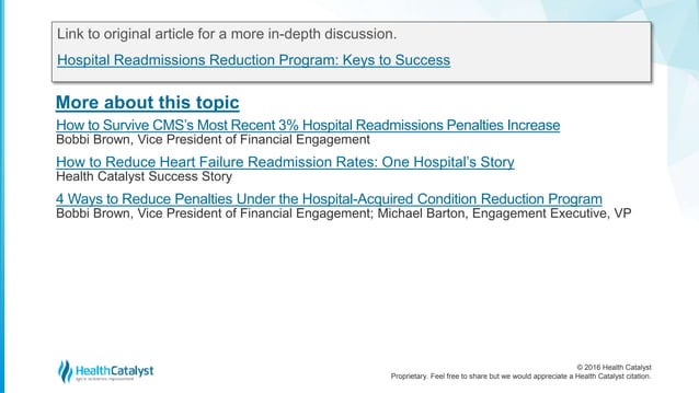 Hospital Readmissions Reduction Program: Keys to Success | PPTX ...