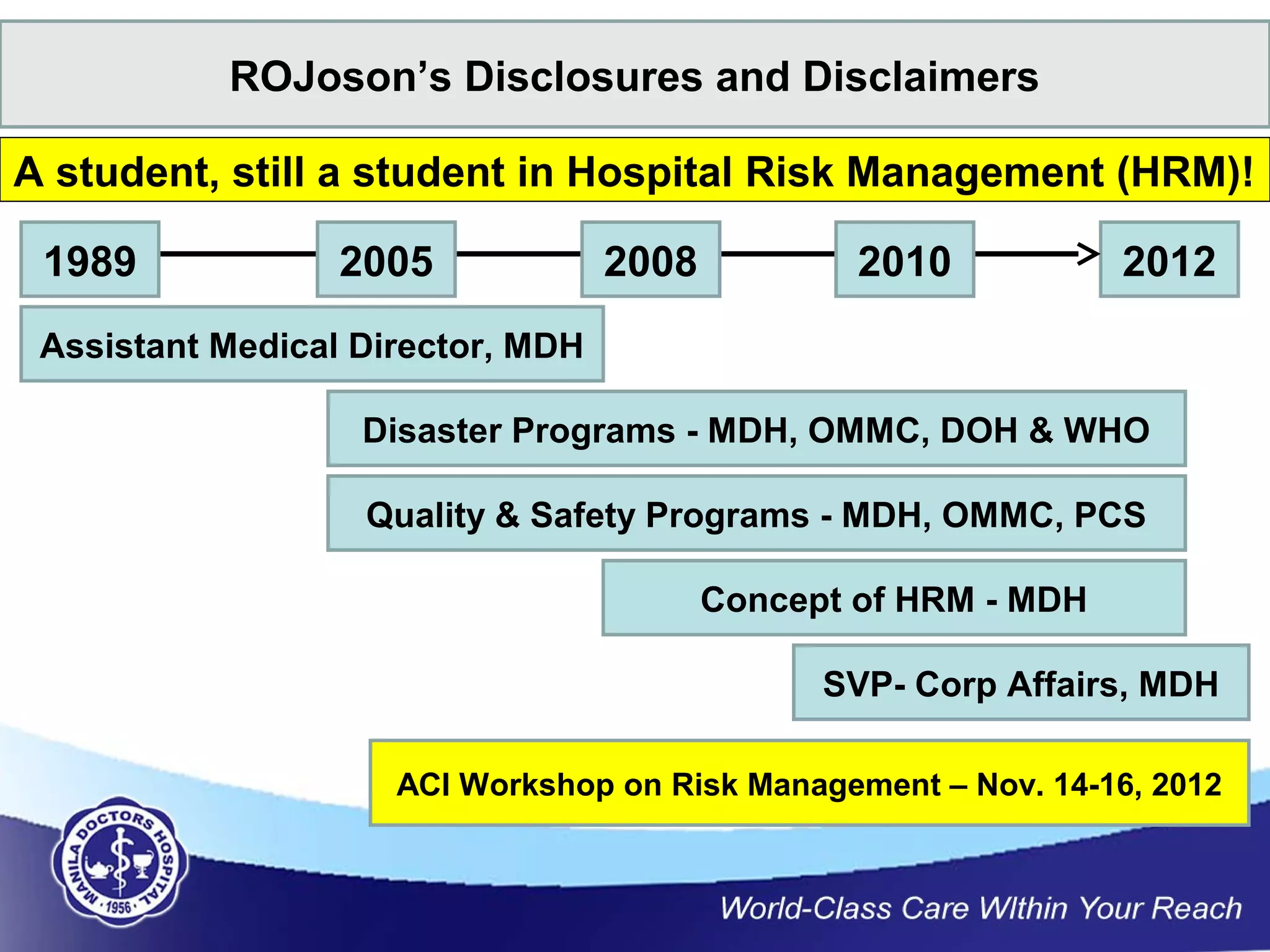 Hospital Risk Management - A Philippine Perspective | PPT