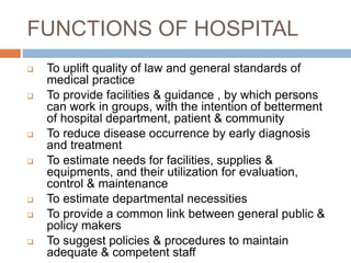 Hospital and Type of Hospital | PPTX | Healthcare Industry | Industries