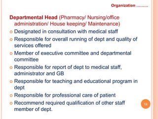 Hospitals and its organization | PPTX