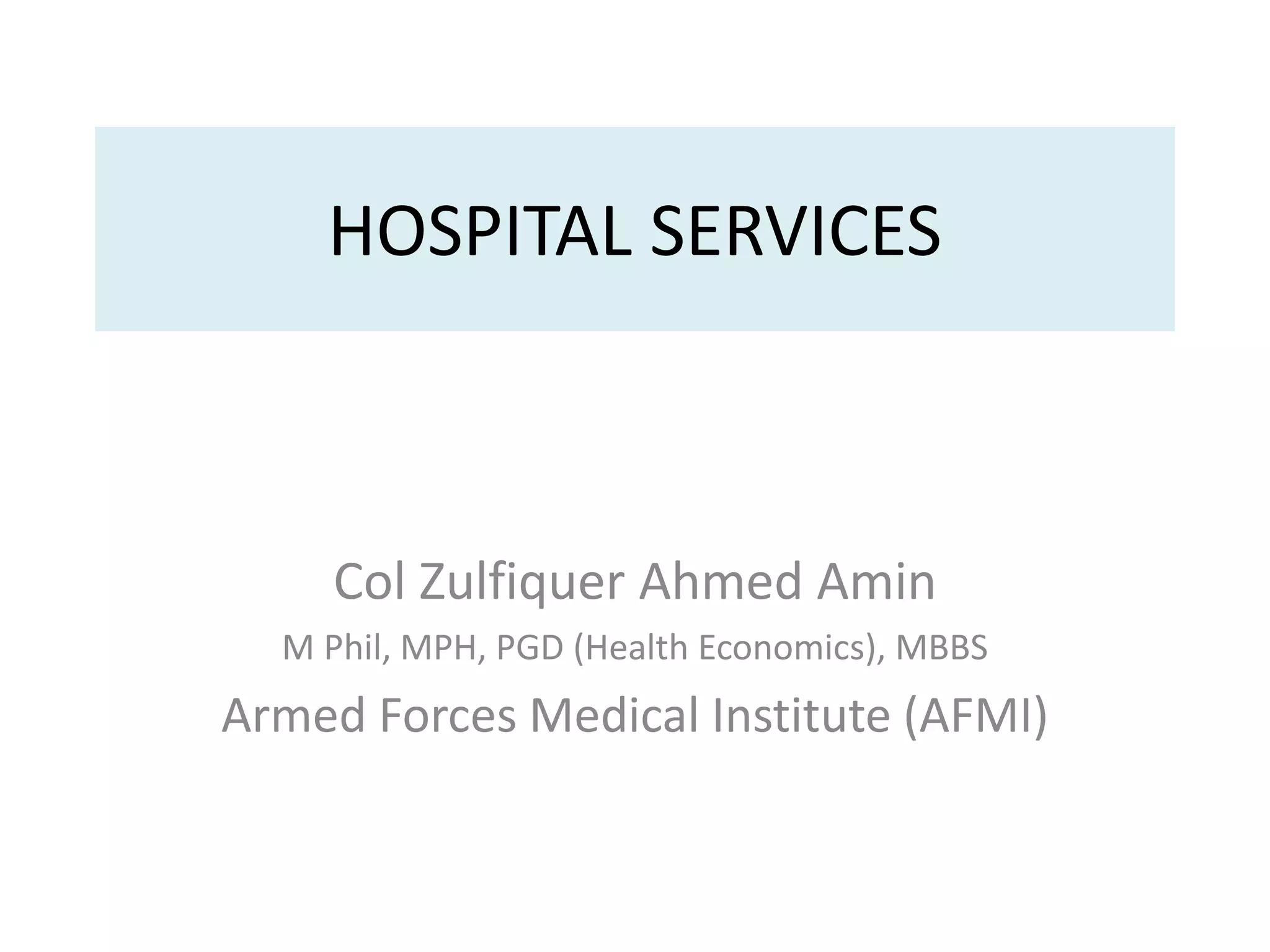 Hospital services | PPTX