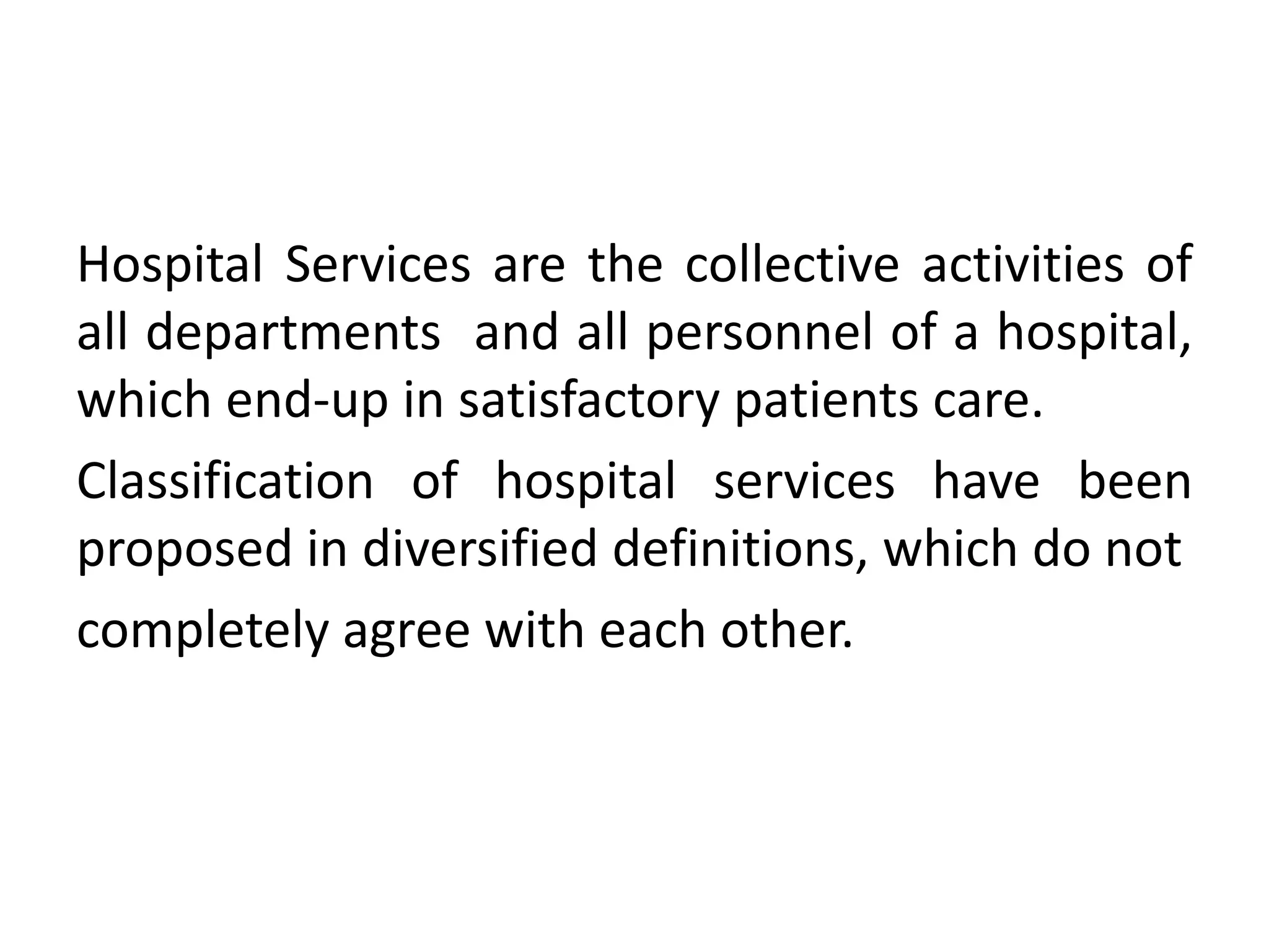 Hospital services | PPTX