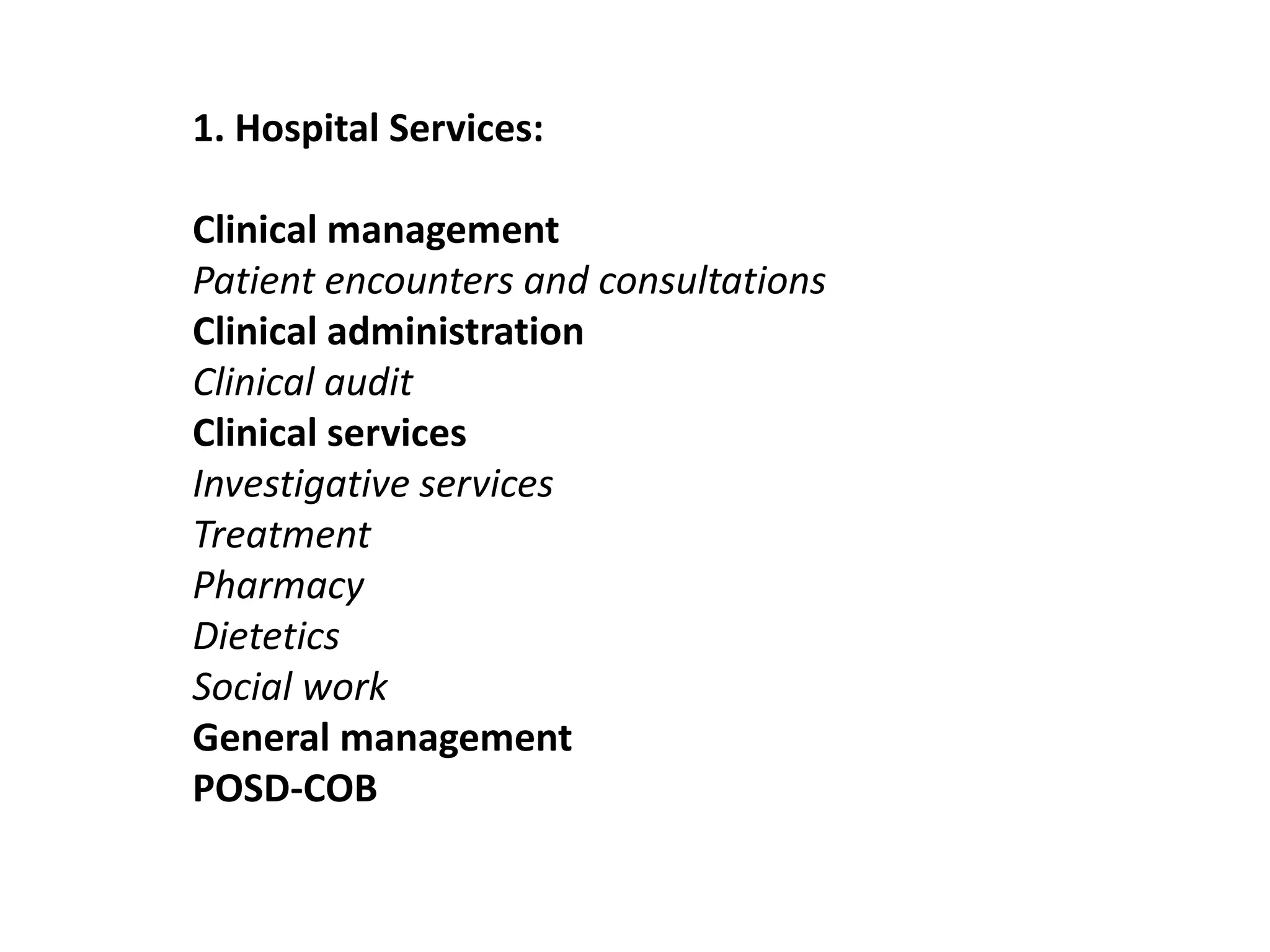 Hospital services | PPTX