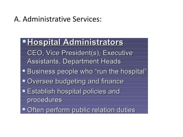 Hospital services | PPTX | Healthcare Industry | Industries