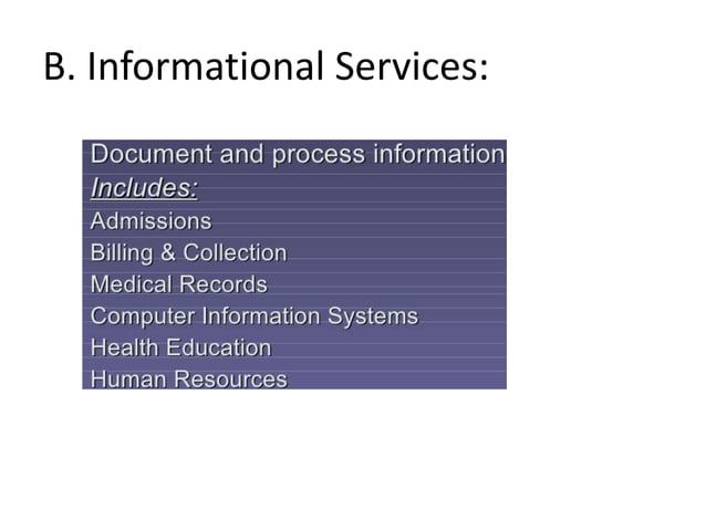 Hospital services | PPTX | Healthcare Industry | Industries