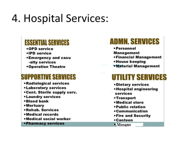Hospital services | PPTX | Healthcare Industry | Industries