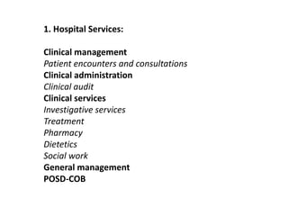 Hospital services | PPTX