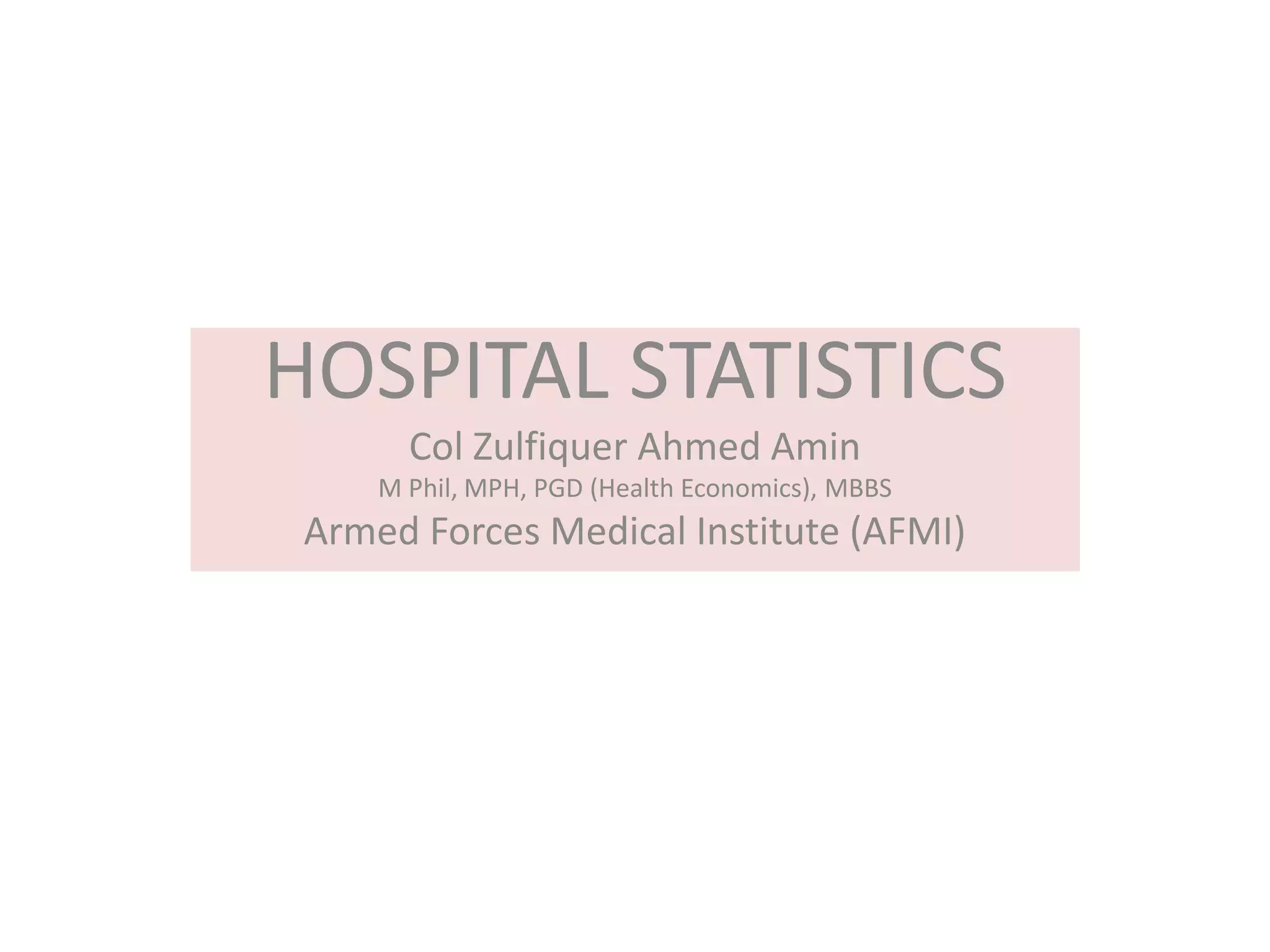 Hospital Statistics | PPTX