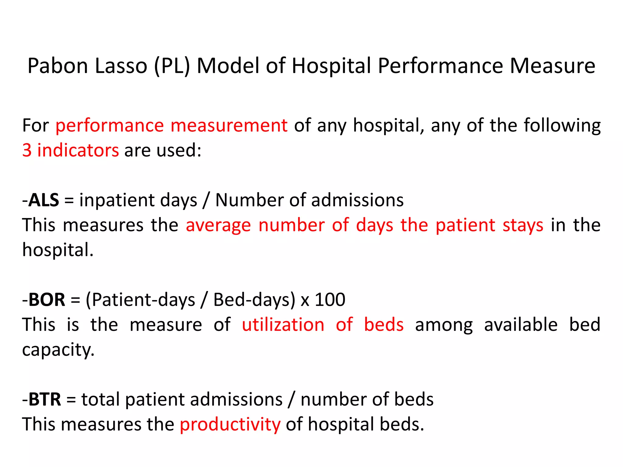 Hospital Statistics and Measurement of Hospital Performance | PDF