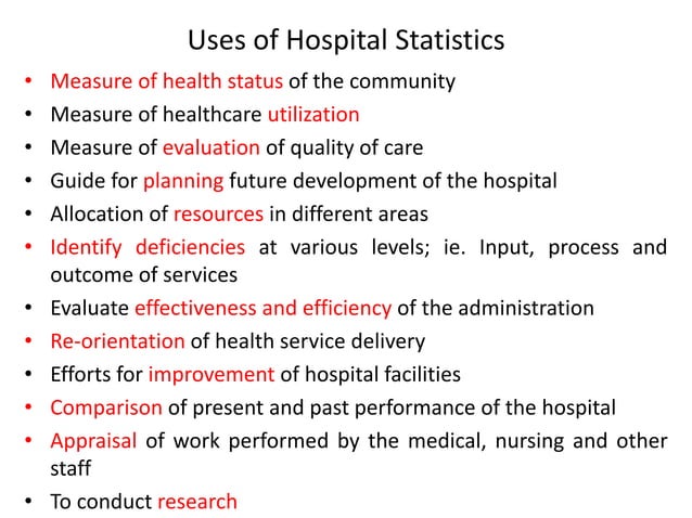 Hospital Statistics and Measurement of Hospital Performance | PDF ...
