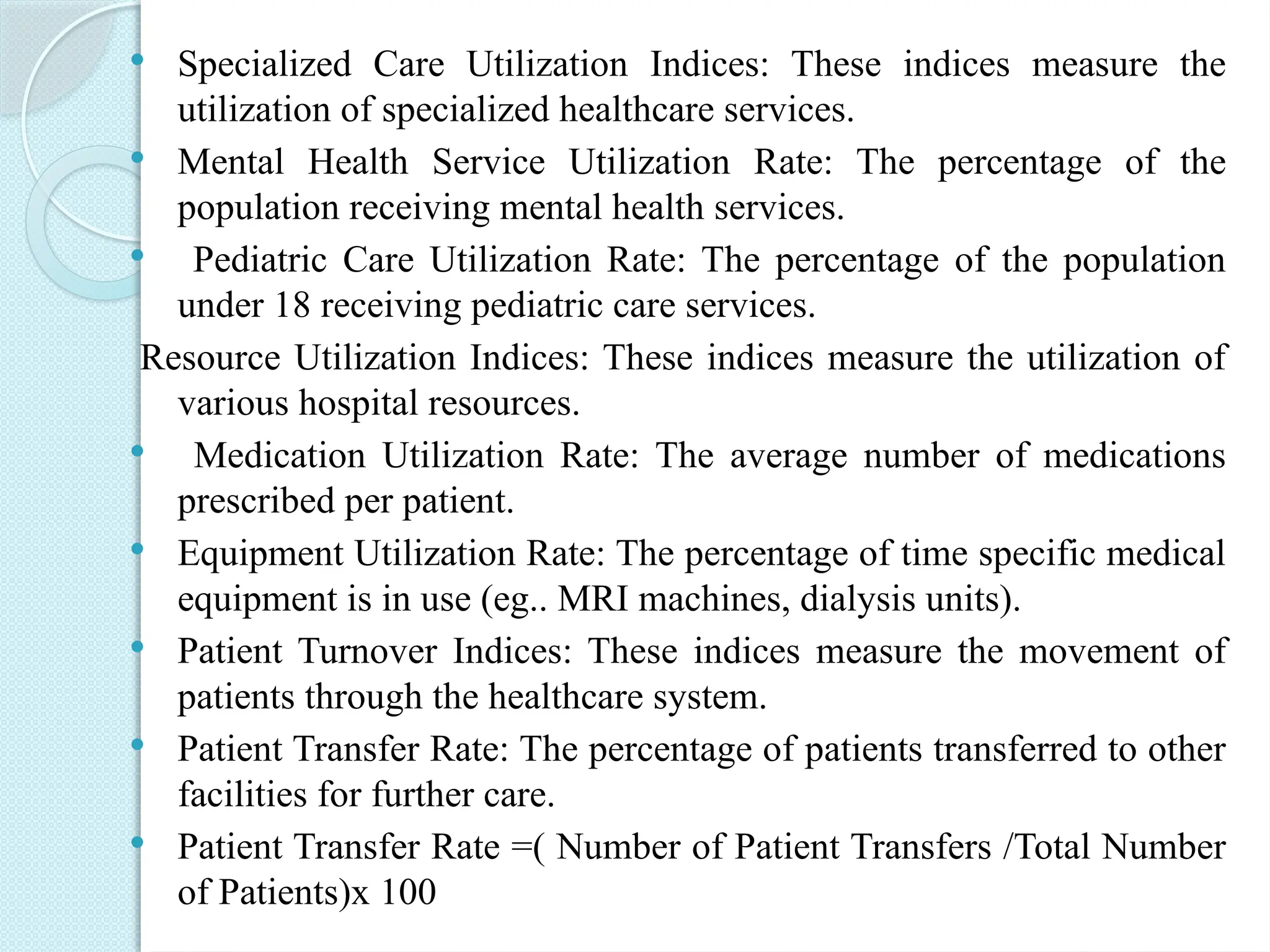 hospital statistics including hospital utilization indices.pptx