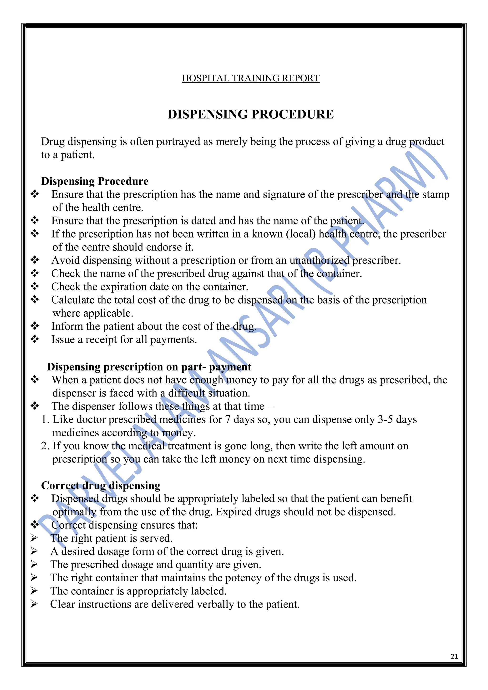 Hospital Training Report B.pharma 7th sem.pdf