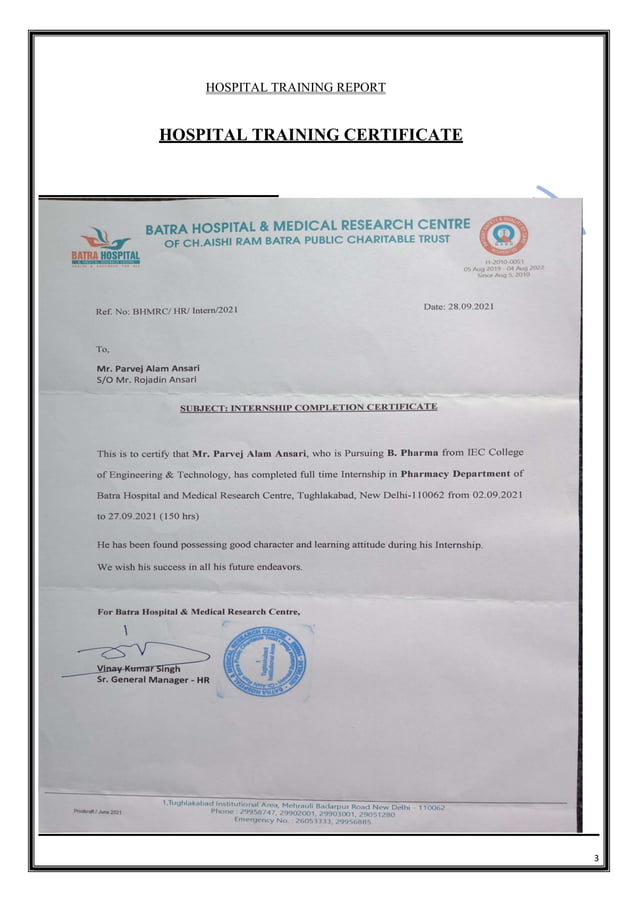 Hospital Training Report B.pharma 7th sem.pdf