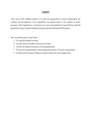 Hospital Training Report By- Anshik Srivastava | PDF