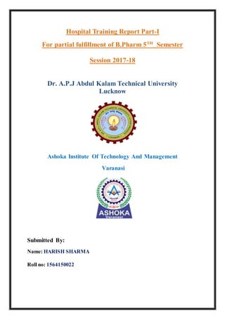 Hospital training report by Harish Sharma | DOCX
