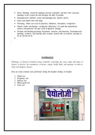 Hospital training report by Harish Sharma | DOCX