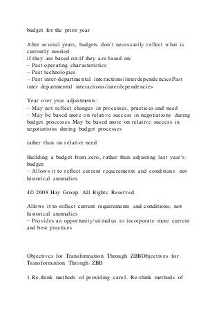 Hospital Transformation through Z B d B d tiZero Based Budg | DOCX