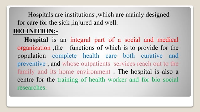 Hospital types and functions | PPTX | Infectious Diseases | Diseases ...