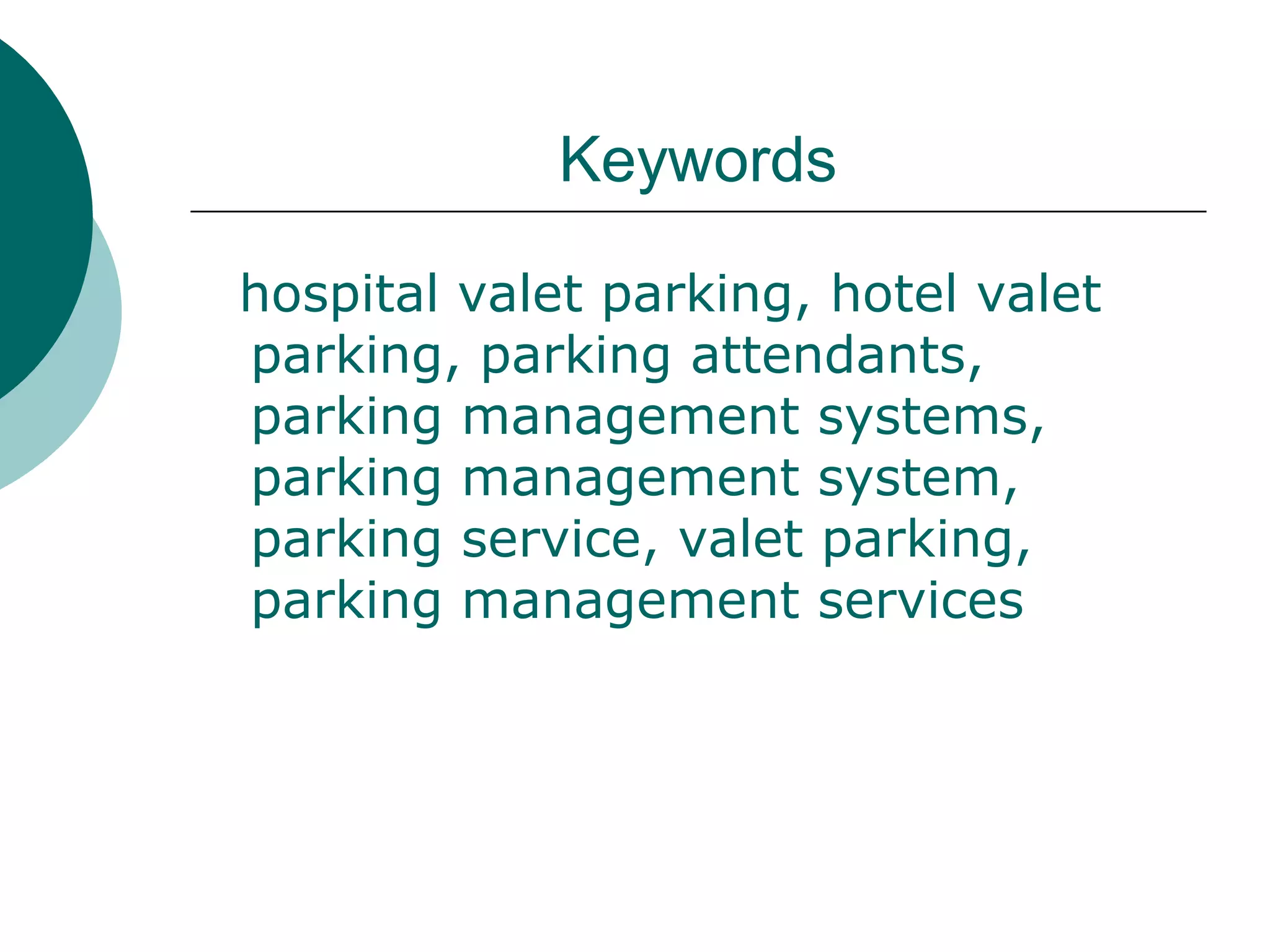 Hospital Valet Parking | PPT