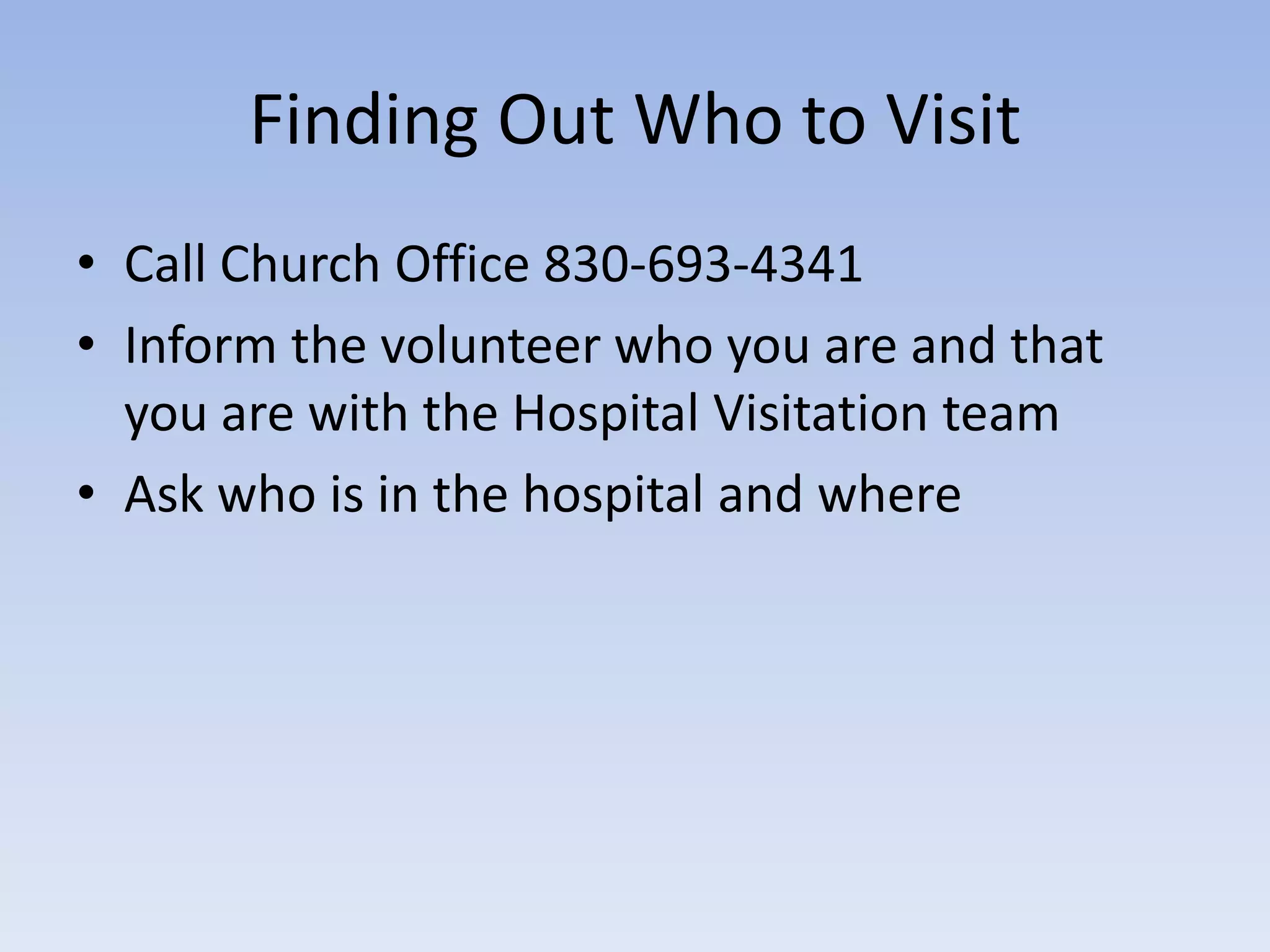 Hospital visitation guidelines | PPTX