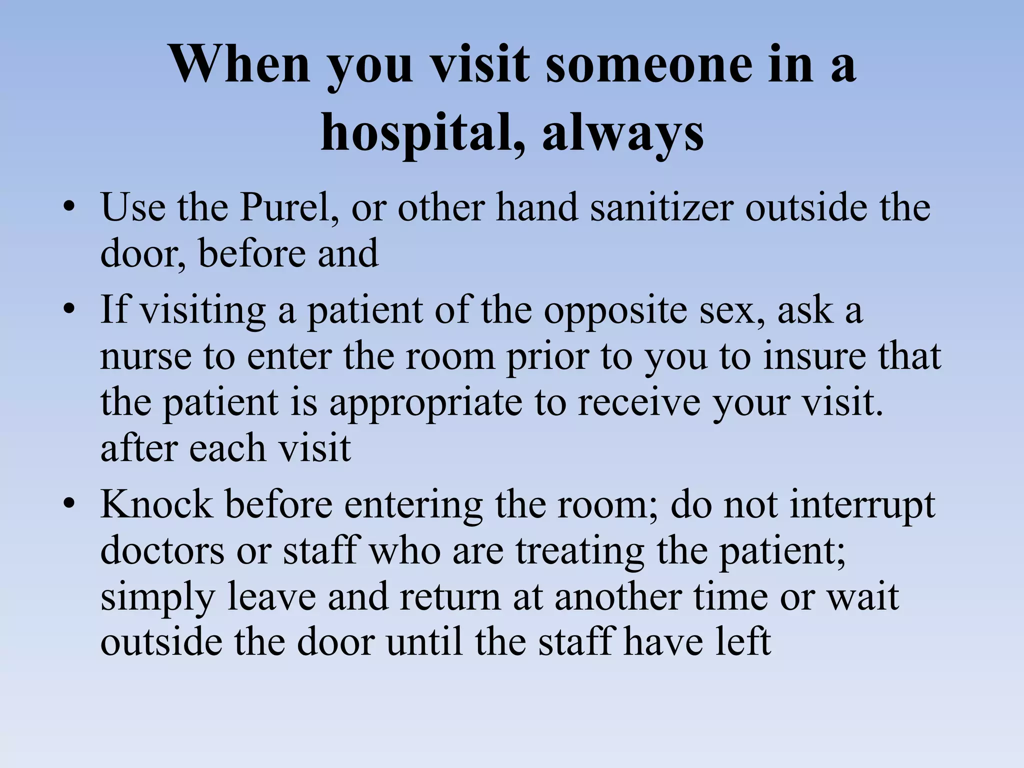 Hospital visitation guidelines | PPTX