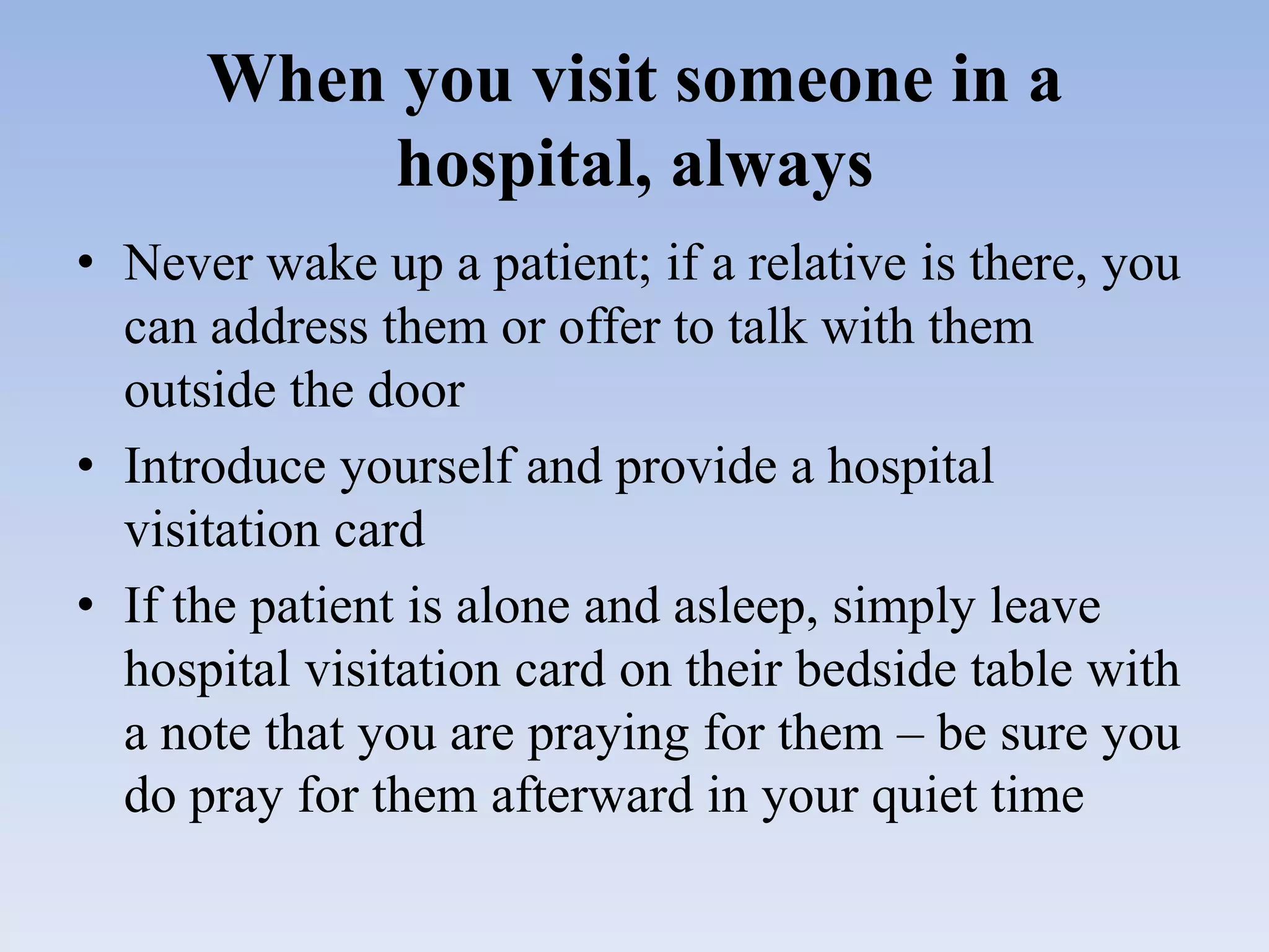 Hospital visitation guidelines | PPTX