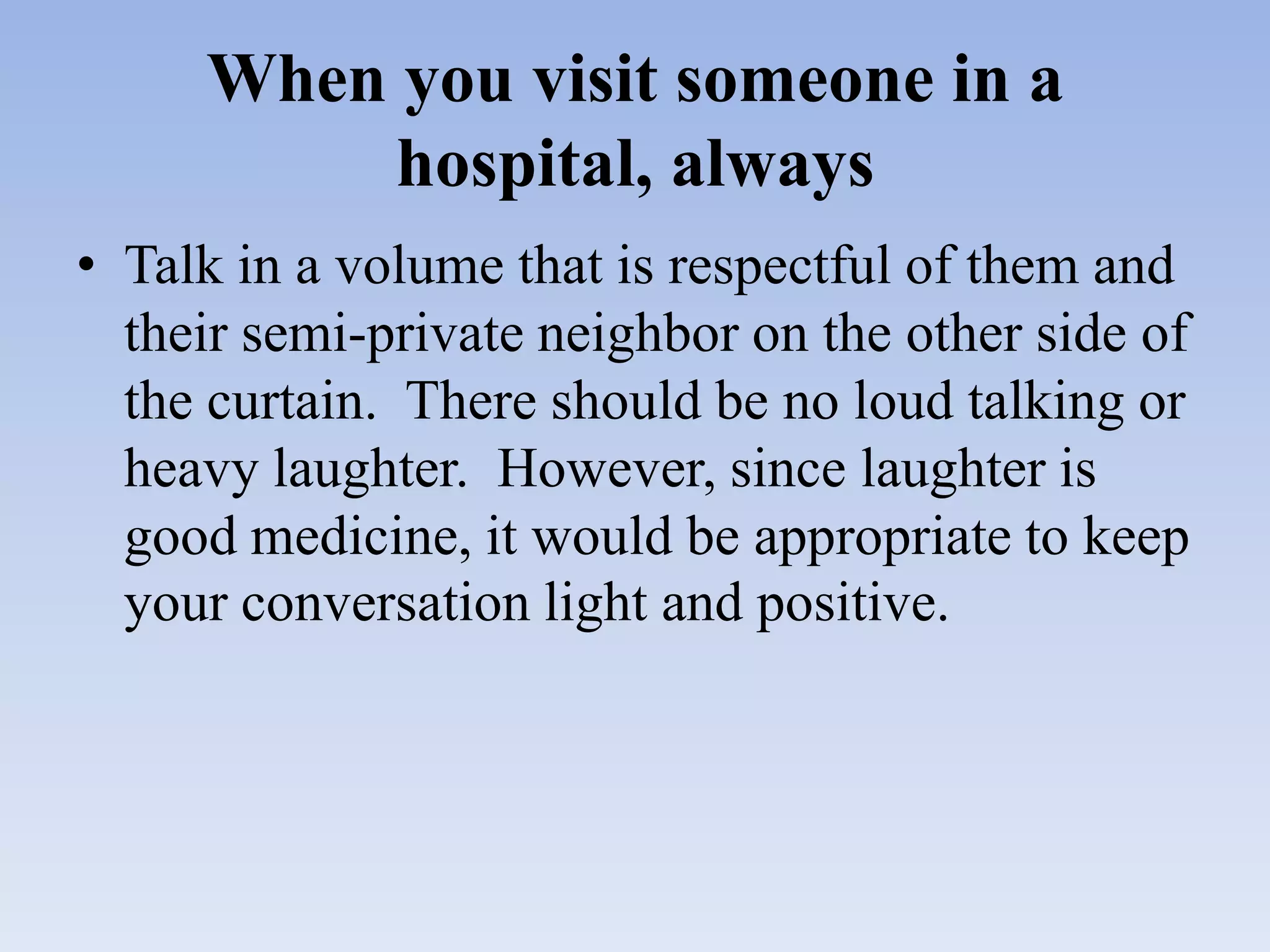 Hospital visitation guidelines | PPTX