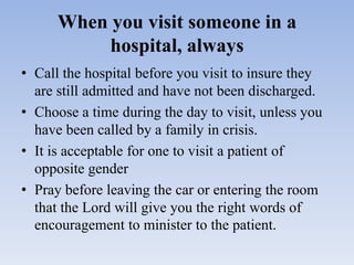 Hospital visitation guidelines | PPTX