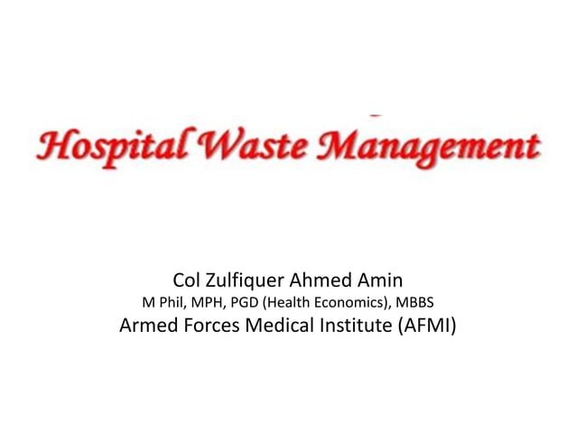 Hospital Waste Management | PPT