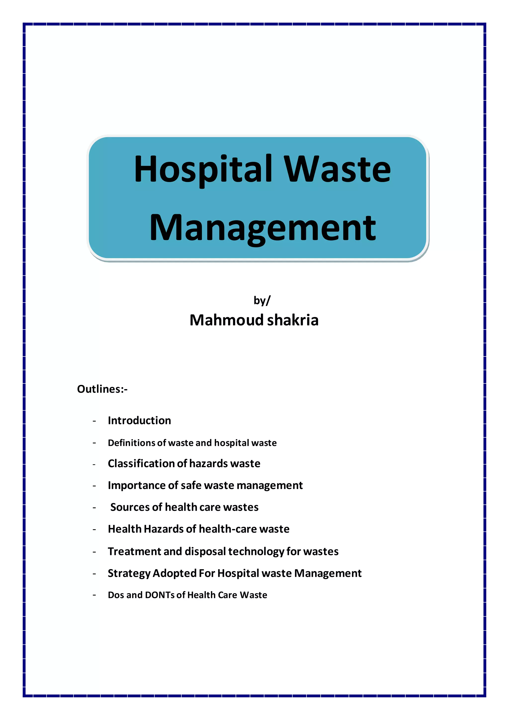 Hospital waste management | DOCX