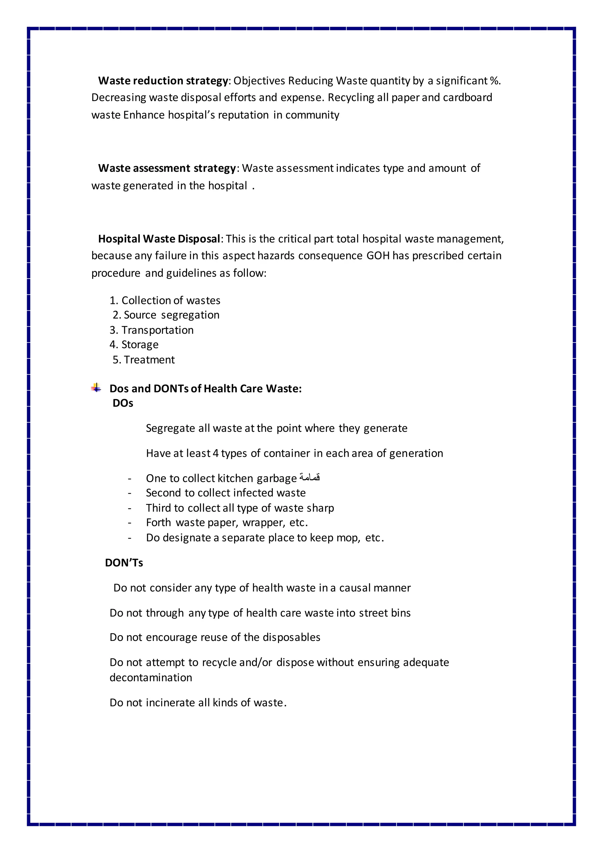 Hospital waste management | DOCX