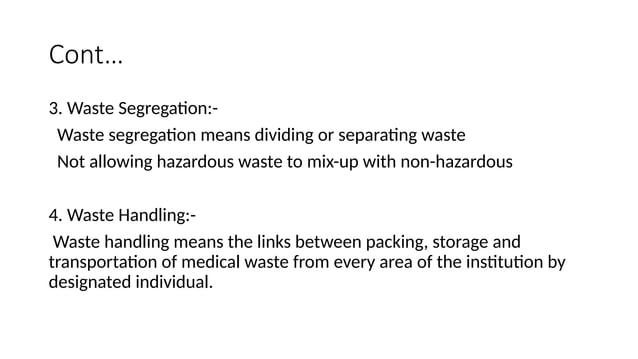 Hospital waste management ppt | PPTX