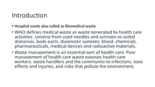 Hospital waste management ppt | PPTX