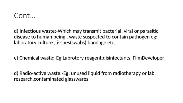 Hospital waste management ppt | PPTX