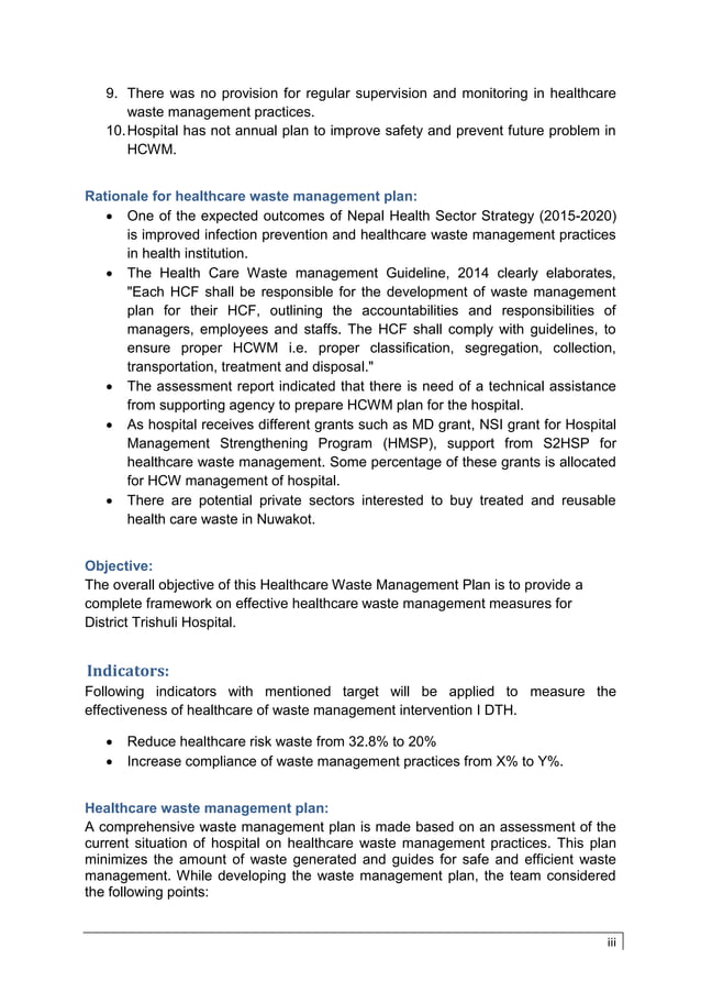 Hospital waste management plan 2016 | PDF | Healthcare Industry ...