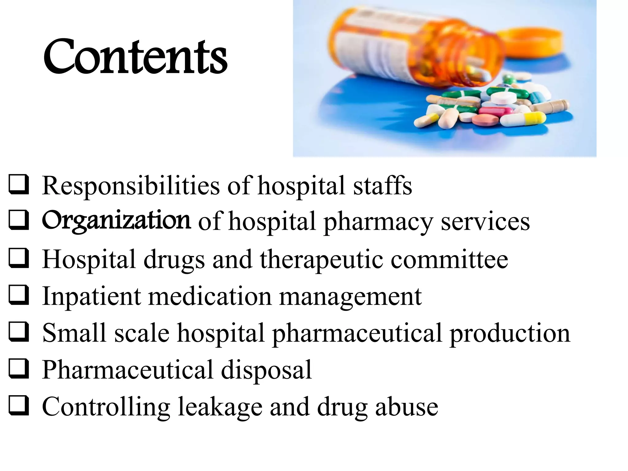 Hosptal pharmacy management | PPTX