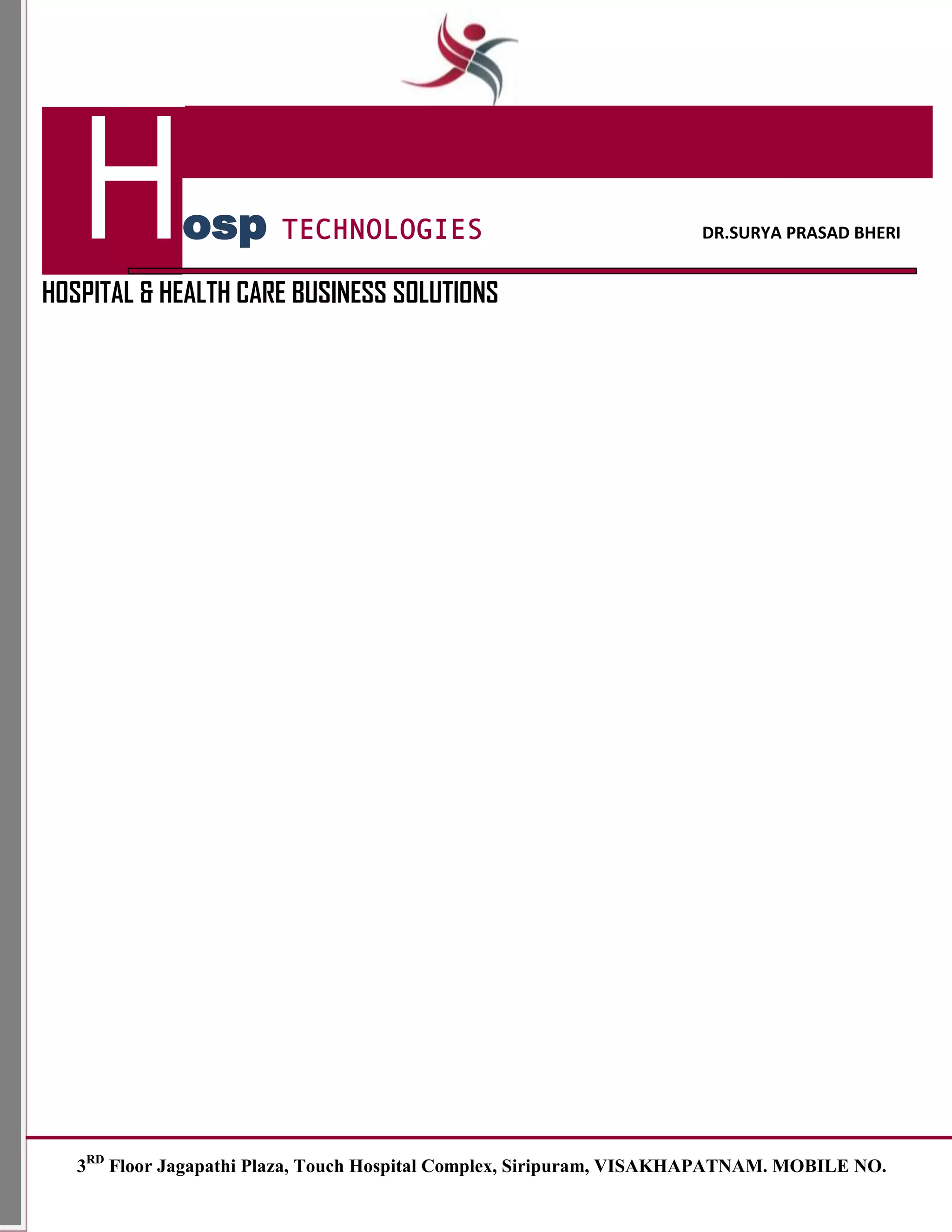 Hosp technologies letter head | DOCX | Healthcare Industry | Industries