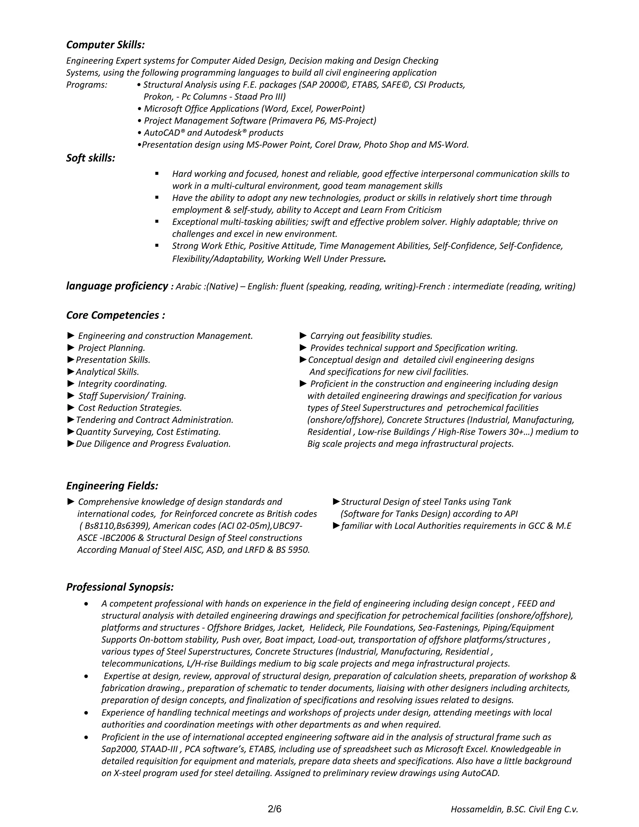 Hossam(civil structural engineer) cover letter+cv-resume-3-09-2015 | PDF
